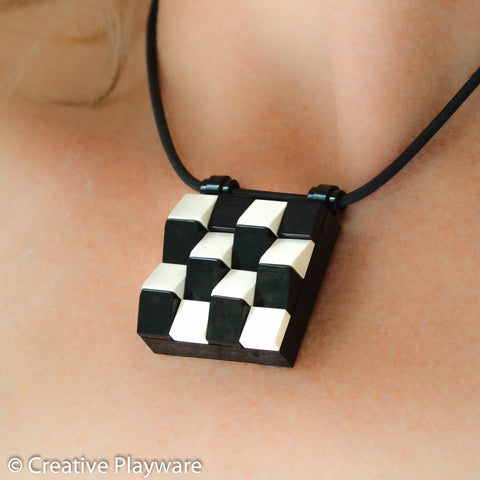 Checkered pendant made with LEGO® elements, inspired by M. C. Escher's ...